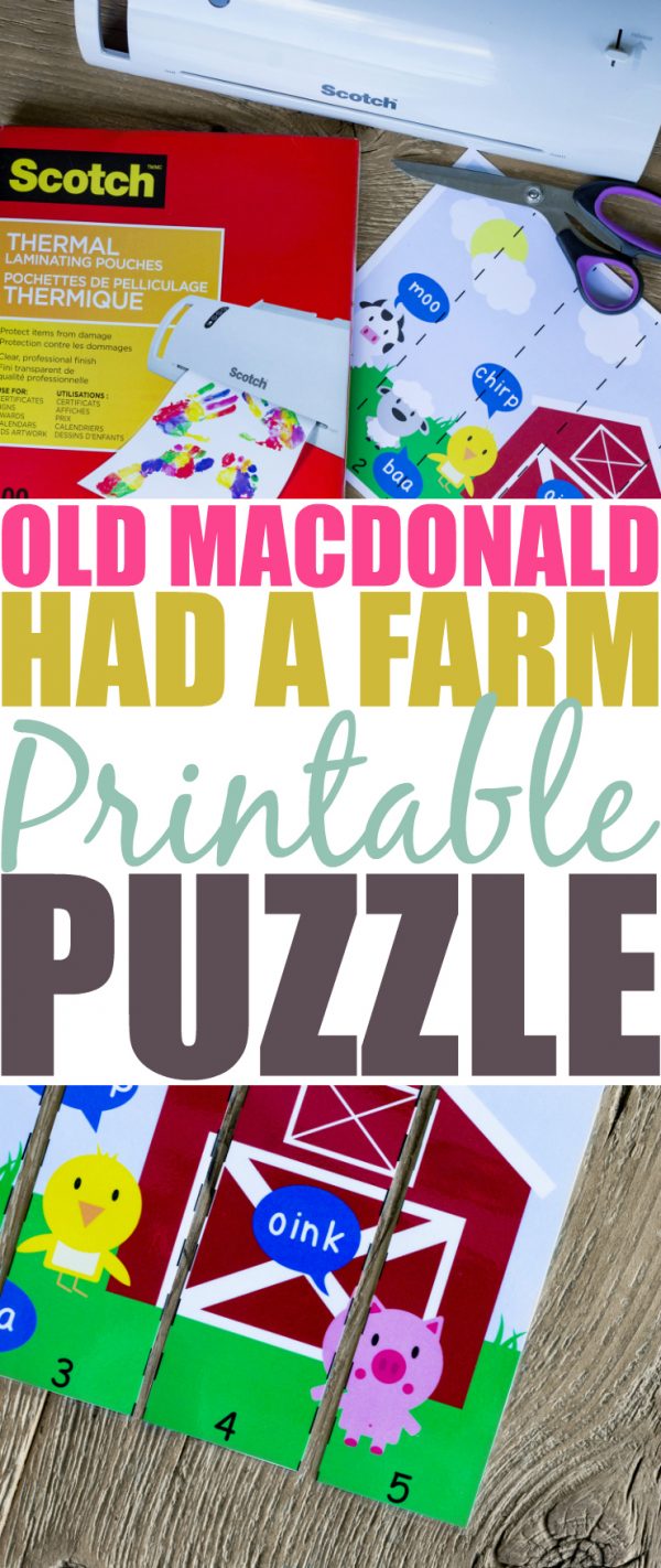 Old MacDonald Had A Farm Printable Puzzle - Extreme Couponing Mom