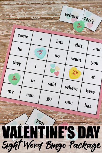 Valentine's Day Sight Word Bingo FREE Printable Package