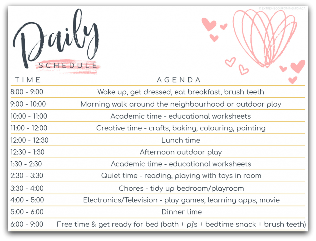 First Day Of Homeschool 2020 + Daily Schedule Printables - Extreme ...