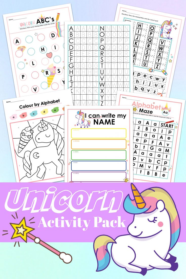 Unicorn Alphabet Activity Pack - Extreme Couponing Mom