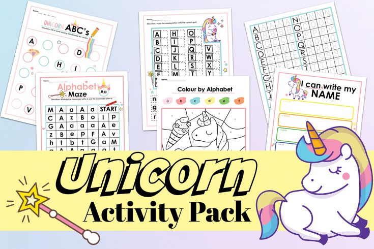 Unicorn Alphabet Activity Pack - Extreme Couponing Mom