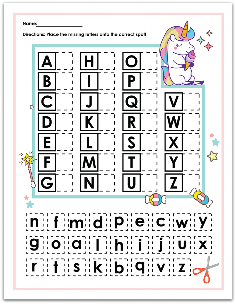 Unicorn Alphabet Activity Pack - Extreme Couponing Mom