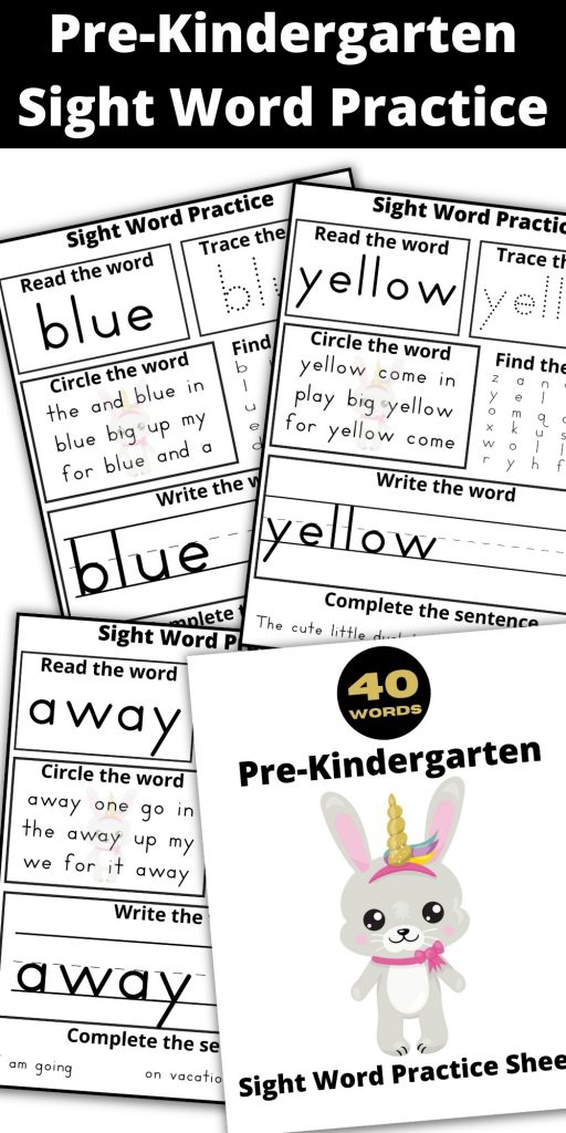 Pre-Kindergarten Dolch Sight Words Practice - Extreme Couponing Mom