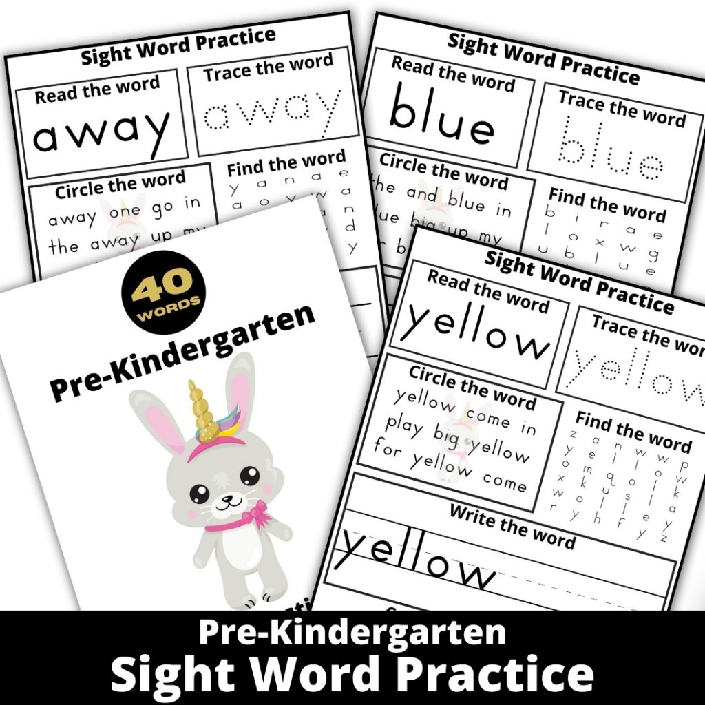 Pre-Kindergarten Dolch Sight Words Practice - Extreme Couponing Mom