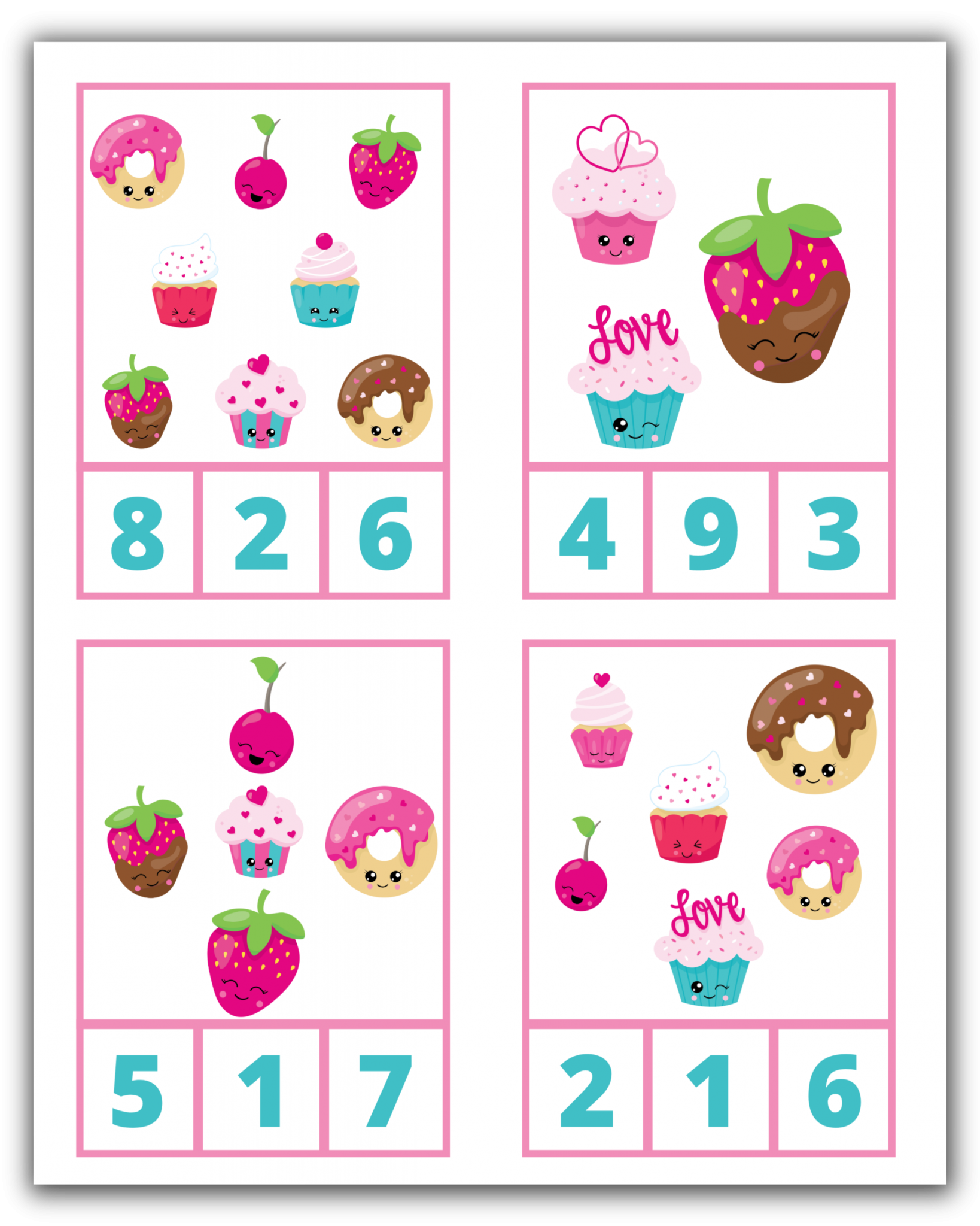 Valentine's Day Count And Clip Cards - Extreme Couponing Mom